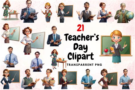 Teachers Day Clipart Collection Png Graphic By Designfly · Creative