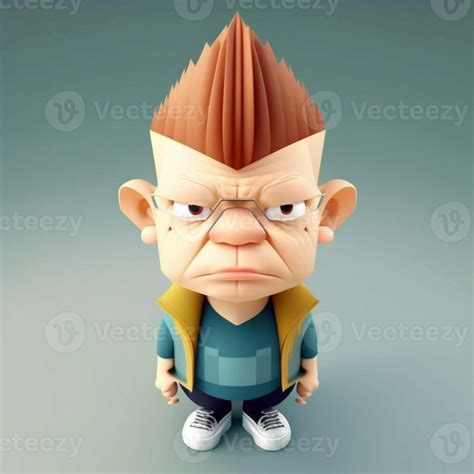 A Close Up Of A Cartoon Character With A Very Big Head Generative Ai