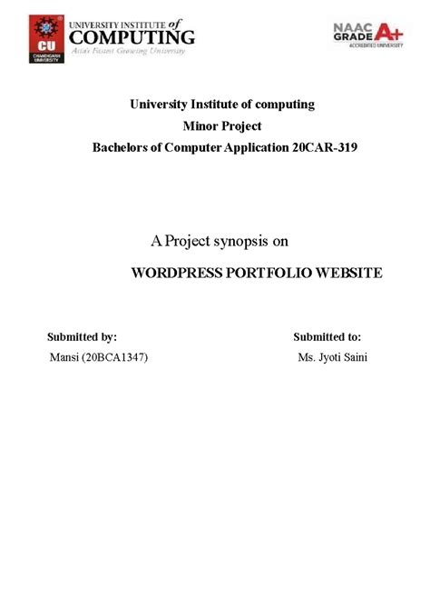 Final Project Report 20bca1347 Mansi University Institute Of