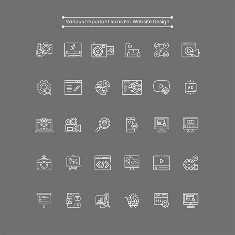 Various Icon For Ui Design Vector Illustration 10557353 Vector Art At Vecteezy