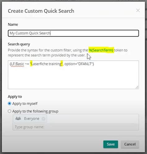 How To Create And Save A Custom Quick Search Laserfiche Cloud