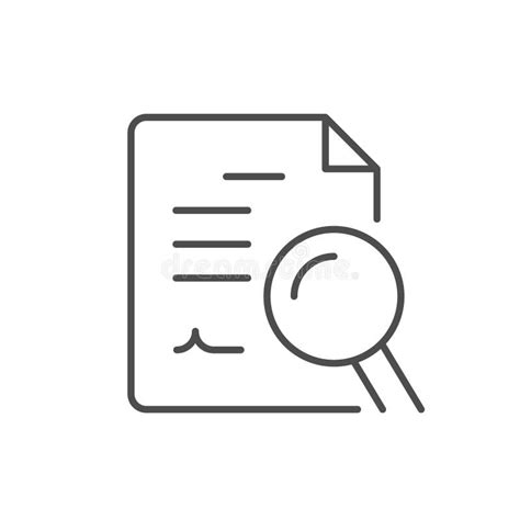 document search line outline icon stock vector illustration of