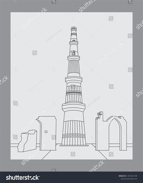 Qutub Minar Outline