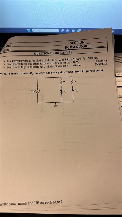 Solved The Forward Voltage For All The Diodes Is 0 6V And Chegg Com