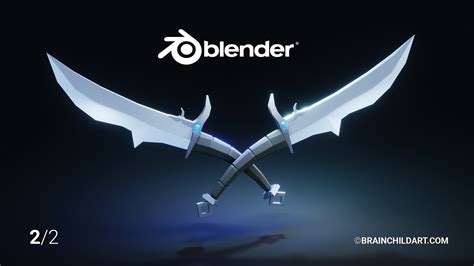 artstation blender 3d speed modeling 3d weapon design lowpoly