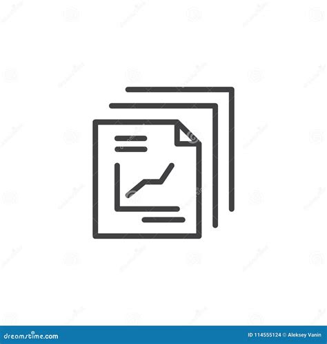 Report Document Outline Icon Stock Vector Illustration Of Chart Graph 114555124
