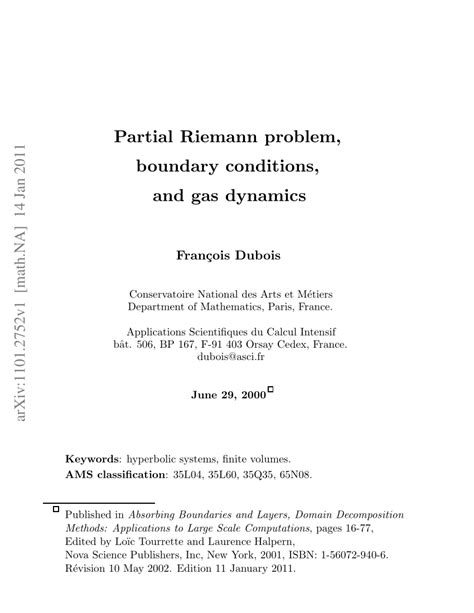 Pdf Partial Riemann Problem Boundary Conditions And Gas Dynamics