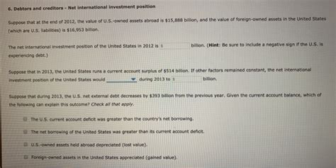 Solved Debtors And Creditors Net International Chegg Com