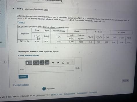 solved determine the minimum width to of the beam that