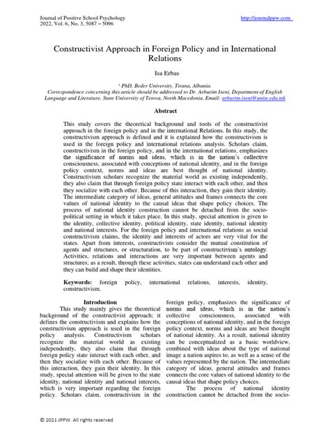 Constructivism In Ir Pdf Identity Social Science Constructivism