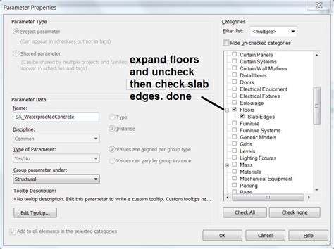 Solved Project Parameter For Slab Edge Does Not Show In Properties