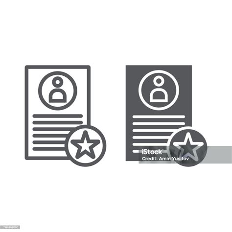 최고의 제안서 라인과 글리프 아이콘 직업 및 모집 이력서 기호 벡터 그래픽 흰색 바탕에 선형 패턴 10에 대한 스톡 벡터 아트 및 기타 이미지 Istock