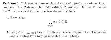 Solved Problem This Problem Proves The Existence Of A Chegg