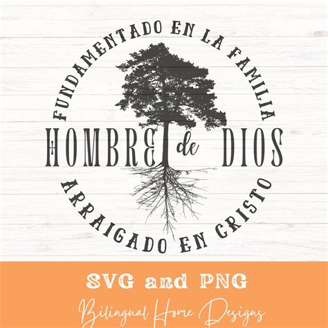 Hombre De Dios Svg Png Man Of God Rooted In Christ Dad Fathers Day