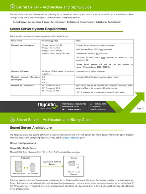 Silo Tips Secret Server Architecture And Sizing Guide Download