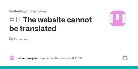 The Website Cannot Be Translated · Issue 11 · Flutterflowflutterflow