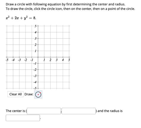 Solved Draw A Circle With Following Equation First Chegg