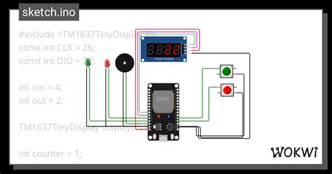 Latihan 5 Counter Up And Down Wokwi Esp32 Stm32 Arduino Simulator