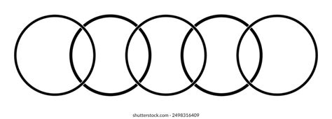 Intersecting Overlapping Circles Rings Element Simple Stock Vector