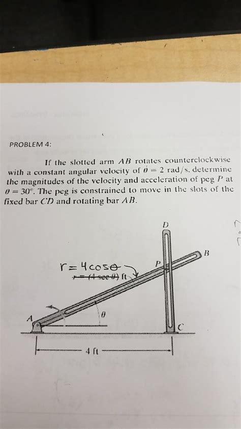 solved problem 4 if the slotted arm a rotates