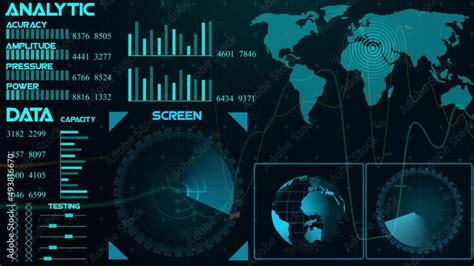 Radar HUD Screen Animation K Motion Graphic Of Colorful Sonar Radar Screen Searching An Object