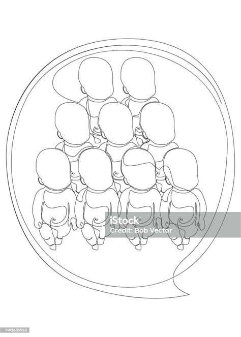 아기와 함께 말풍선의 연속 라인 가는 선 그림 벡터 개념입니다 등고선 그리기 창의적인 아이디어 가정 생활에 대한 스톡 벡터 아트
