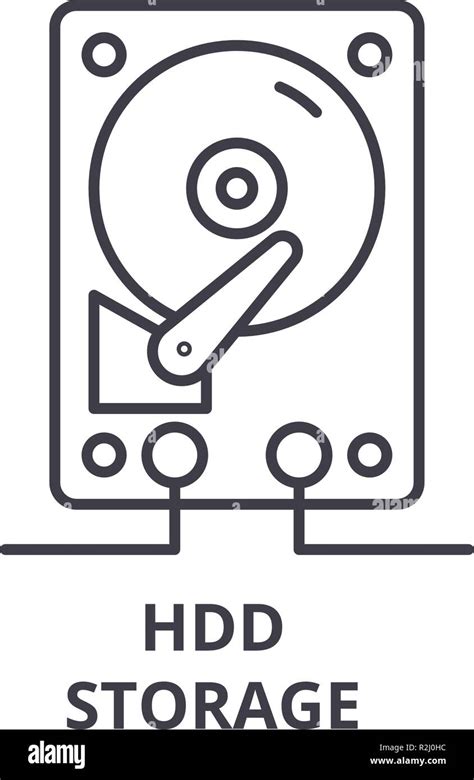 Hdd Storage Line Icon Concept Hdd Storage Vector Linear Illustration Symbol Sign Stock Vector