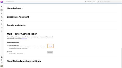 multi factor sms authentication with dialpad