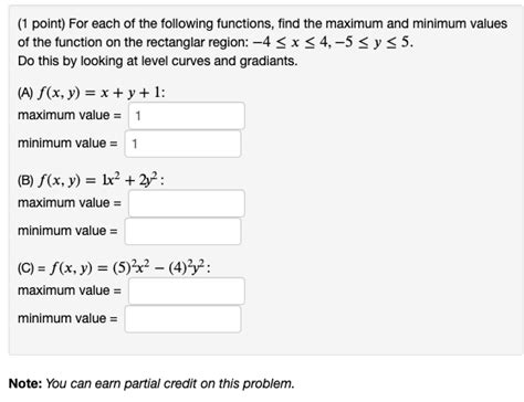 Solved 1 Point For Each Of The Following Functions Find