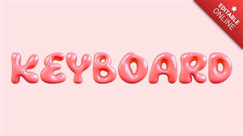 Keyboard Red Bubble Font Text Effect Generator