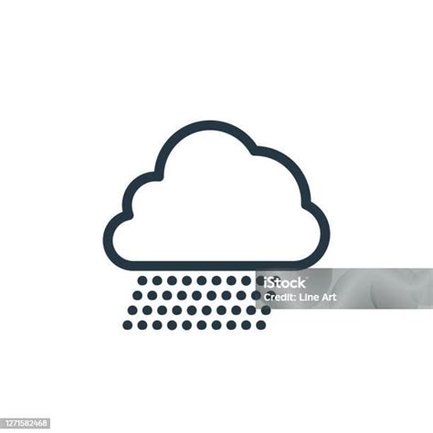 봄 컨셉의 레인 아이콘 벡터 비 편집 가능한 스트로크의 얇은 선 그림 웹 및 모바일 앱 로고 인쇄 미디어에 사용하기 위한 비 선형 기호 0명에 대한 스톡 벡터 아트 및 기타