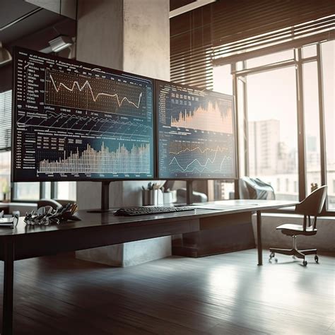 Premium Ai Image A Computer Monitor With A Graph On It