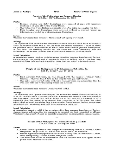 Criminal Procedure Module 2 Case Digest Pdf Bail Plea