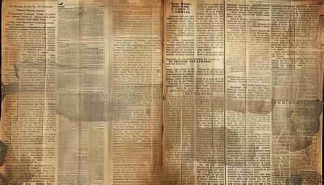 Old Newspaper Vintage Design Retro Background Template With Text And