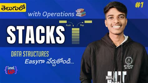 stacks in data structures explained in telugu data structures stack operations stack adt