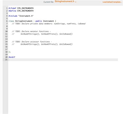 Solved 1 Include Stringinstrument H 2 3 Todo Define