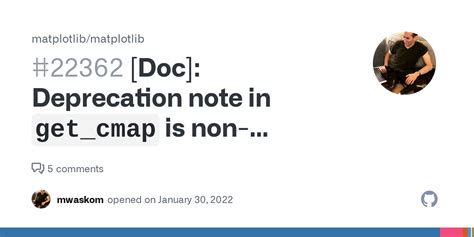 Doc Deprecation Note In Get Cmap Is Non Actionable Issue Matplotlib Matplotlib