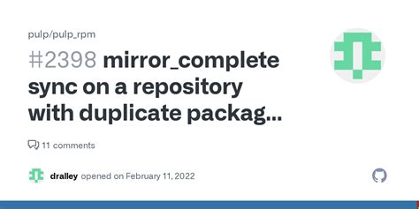 mirror complete sync on a repository with duplicate packages can lead