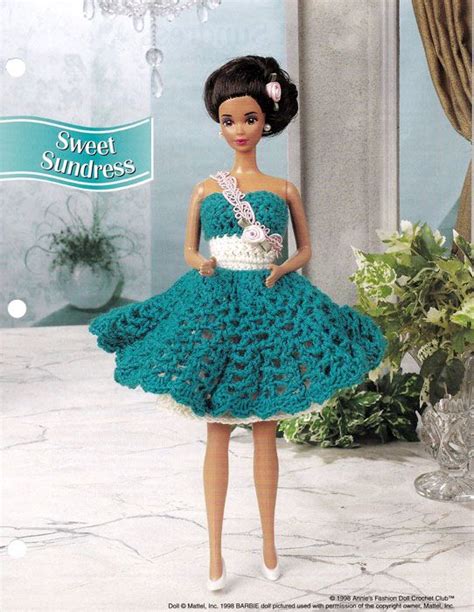 Сладкий сарафанчик для Барби Крючком Рукотворница