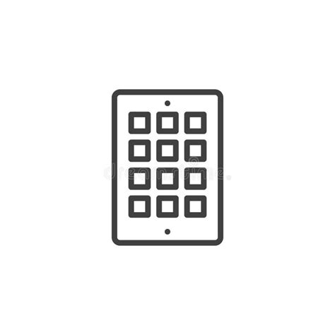 Security Keypad Line Icon Stock Illustration Illustration Of Identity 344574316