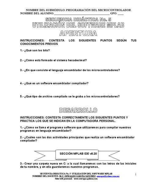 practica de mplab pdf lenguaje ensamblador microcontrolador