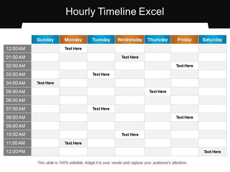 Hourly Timeline Excel Presentation Backgrounds PowerPoint Presentation Designs Slide PPT
