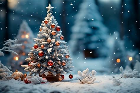 premium ai image christmas tree and decorationsgenerative ai
