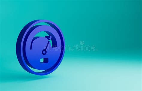 Blue Speedometer Icon Isolated On Blue Background Minimalism Concept Stock Illustration
