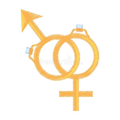 Symbol Sex Female Male Ring Wedding Design Stock Vector Illustration