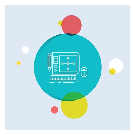 Design Graphic Tool Software Web Designing White Line Icon Colorful