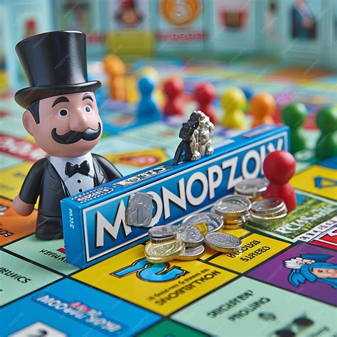 Premium Photo Monopoly Board Featuring A Figure And Coins