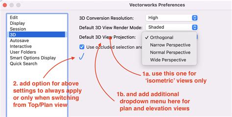 Separate Default 3d View Projection Setting For Plan And Elevation