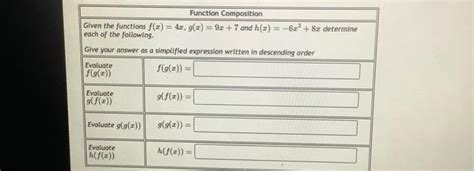 Solved Function Composition Chegg