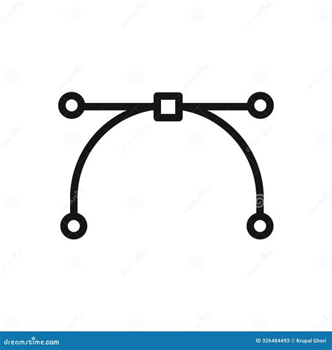 Bezier Curve Icon Black Line Art Vector 326484493